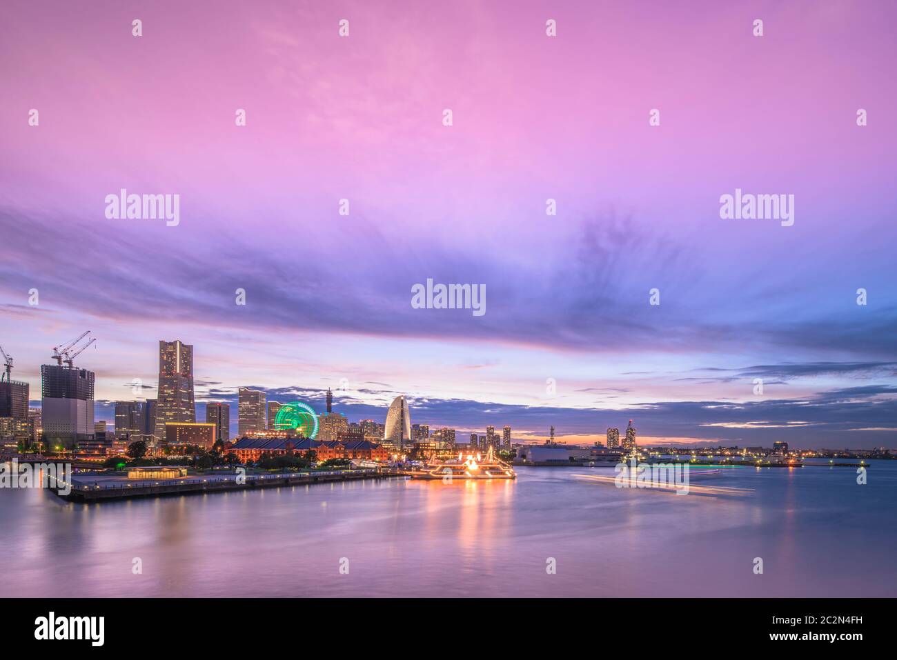 Cosmo Clock 21 Big Wheel at Cosmo World Theme Park, Landmark Tower and ...