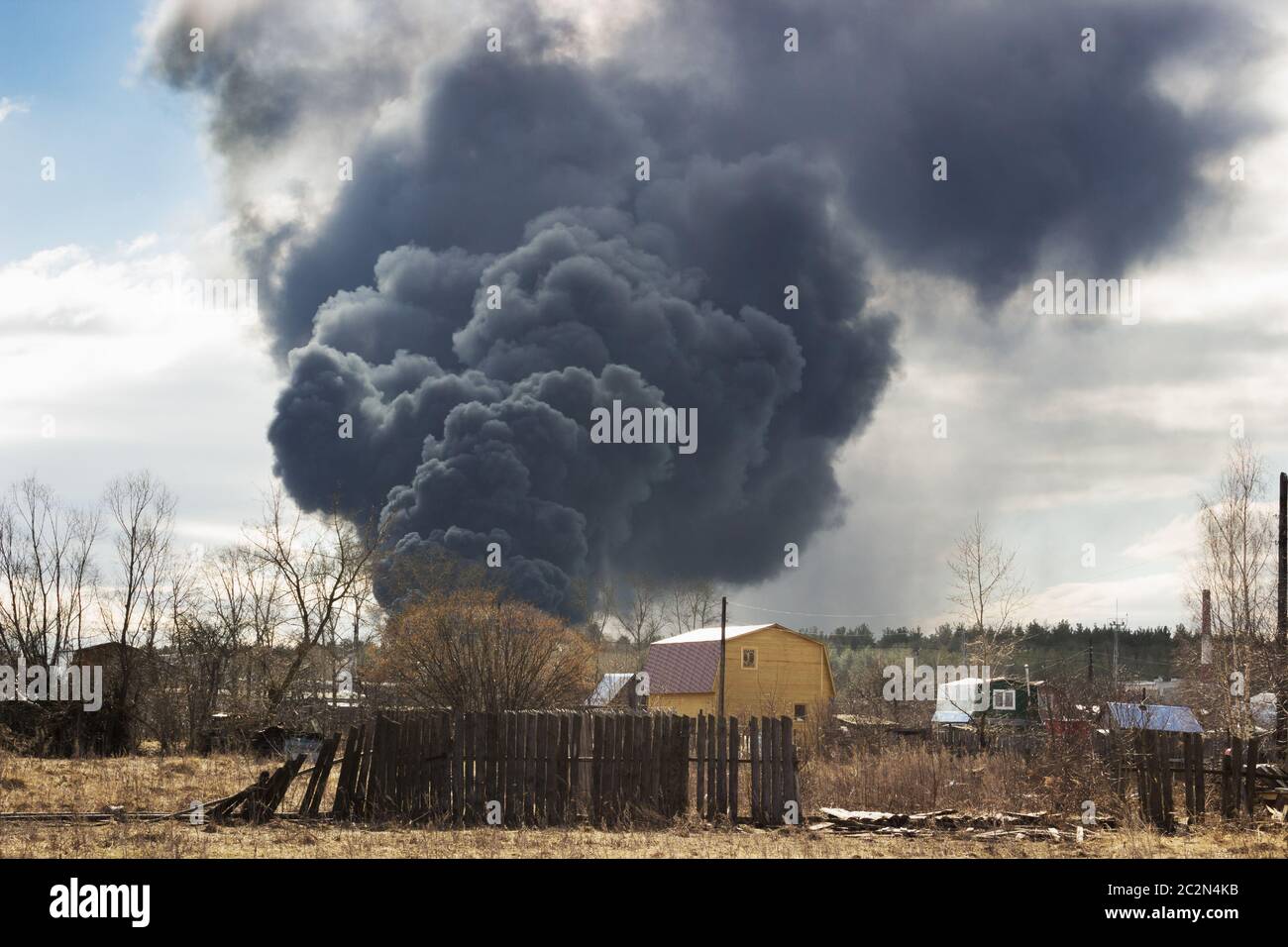 Observation of a strong smoke from a distance Stock Photo - Alamy