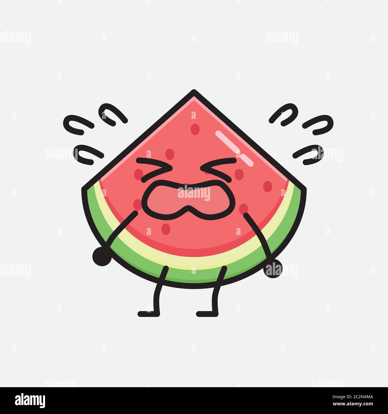 An illustration of Cute Watermelon Mascot Vector Character in Flat ...