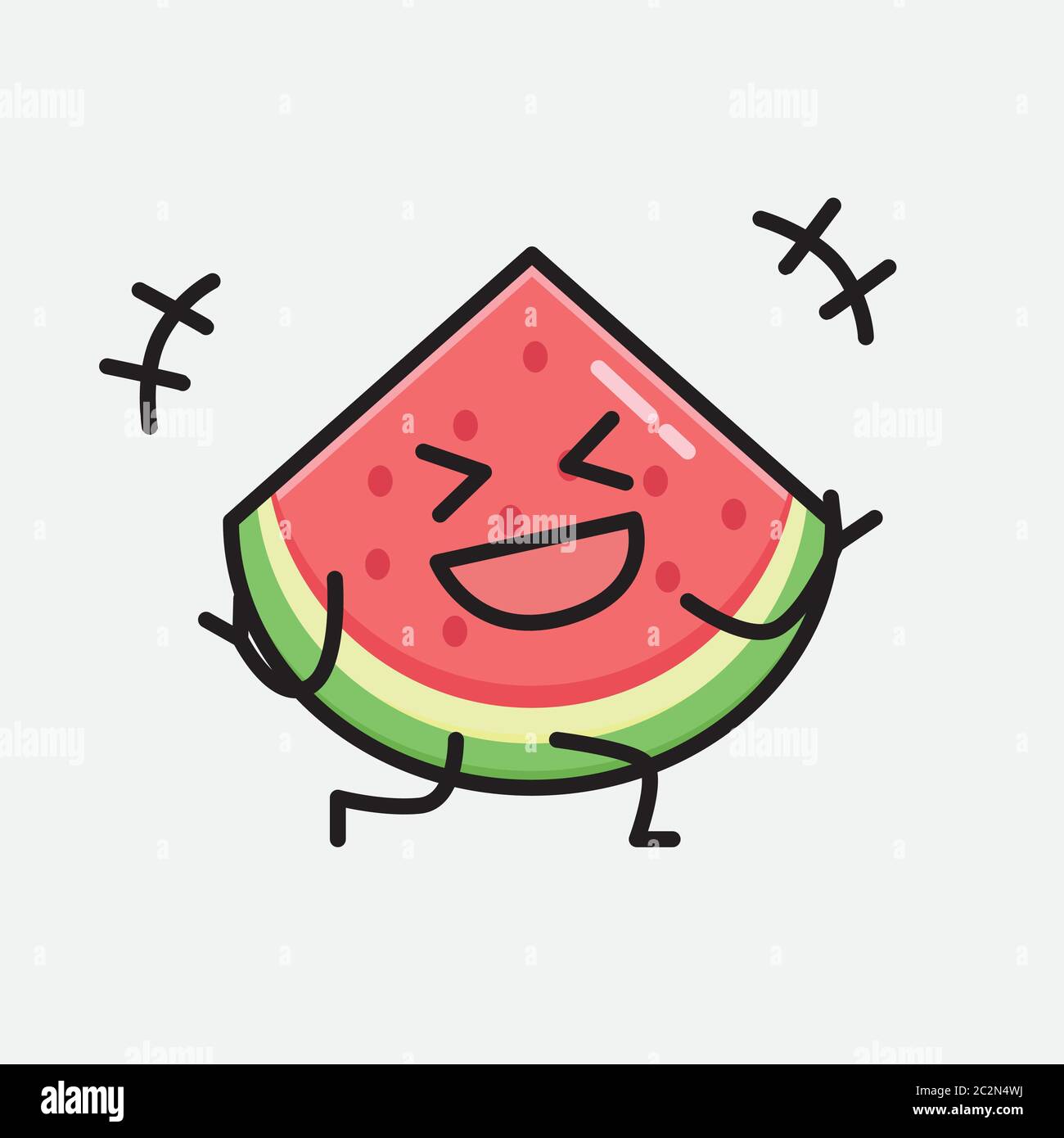 An illustration of Cute Watermelon Mascot Vector Character in Flat ...