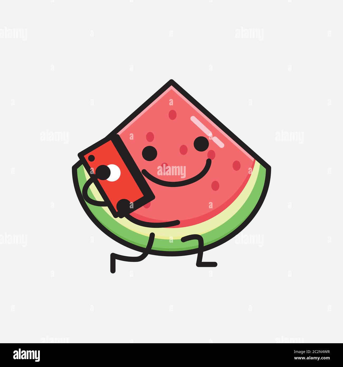 An illustration of Cute Watermelon Mascot Vector Character in Flat ...