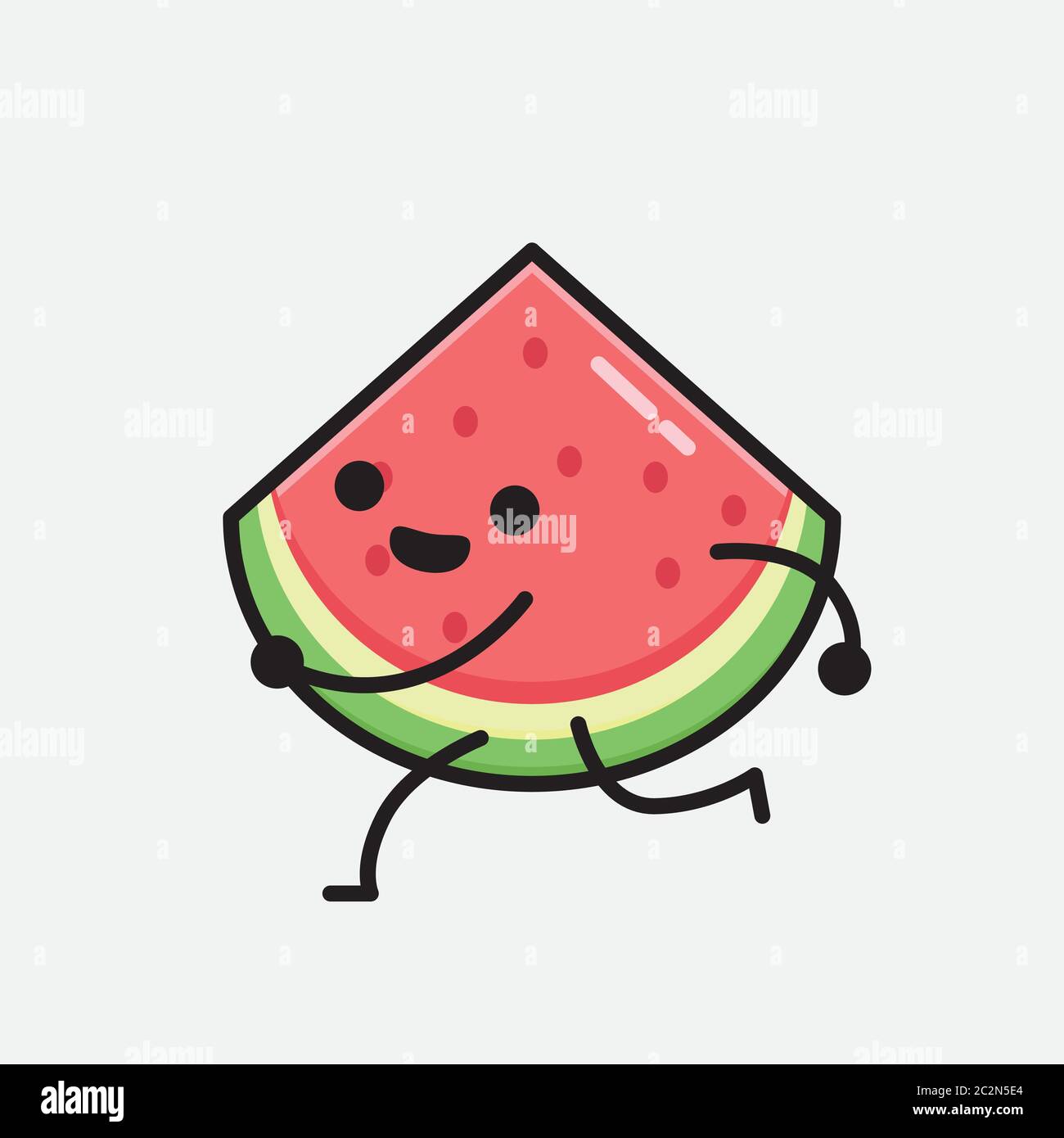 An illustration of Cute Watermelon Mascot Vector Character in Flat ...