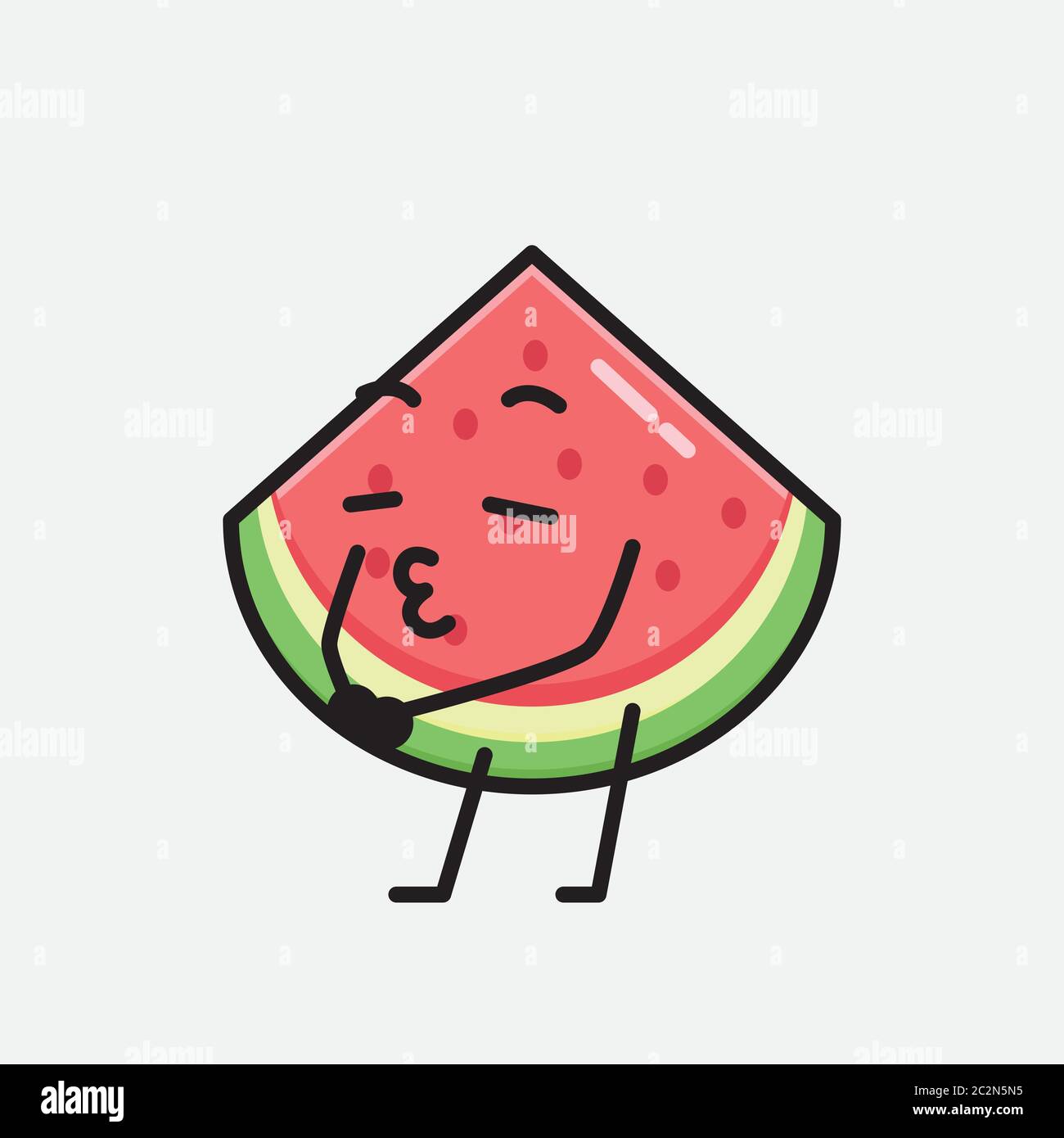 An illustration of Cute Watermelon Mascot Vector Character in Flat ...