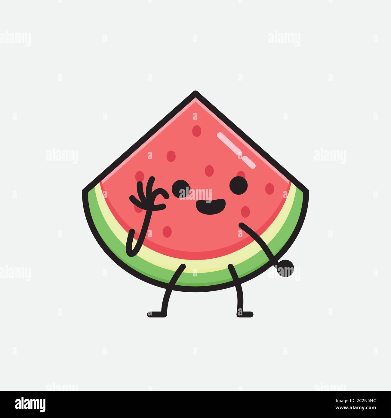 An illustration of Cute Watermelon Mascot Vector Character in Flat ...