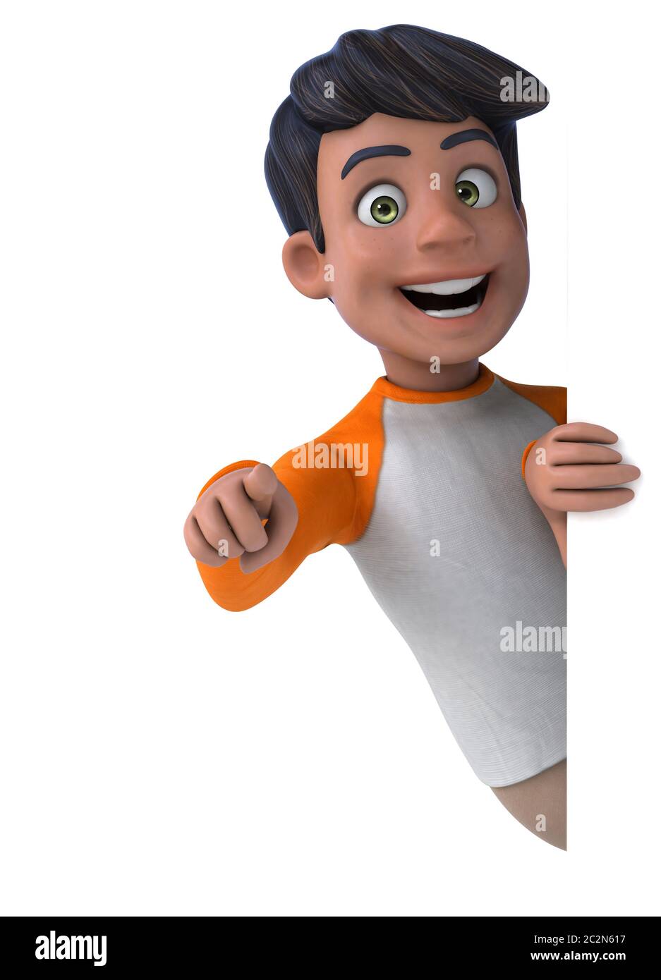Fun 3D cartoon Asian teenager Stock Photo - Alamy