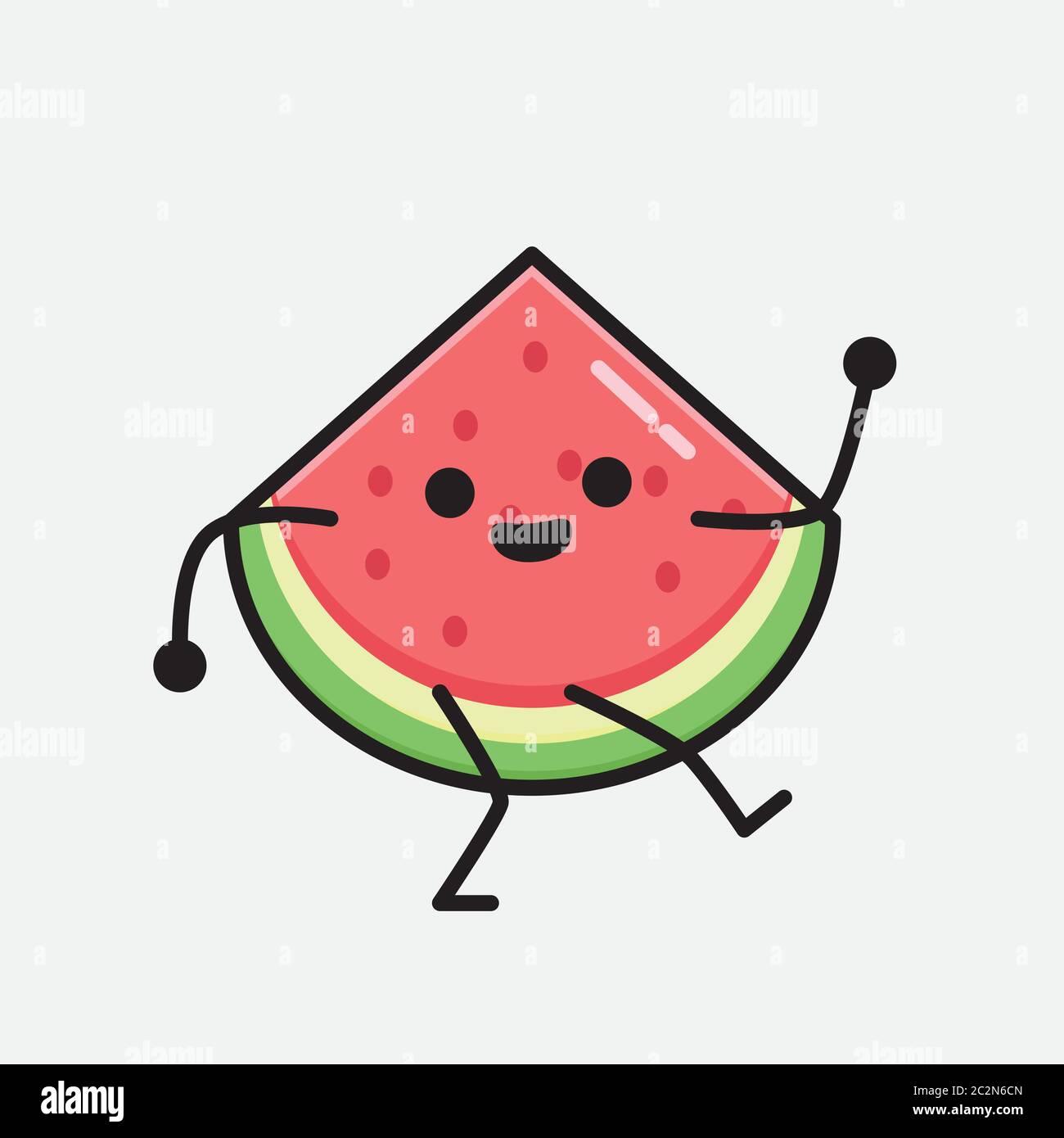 An illustration of Cute Watermelon Mascot Vector Character in Flat ...