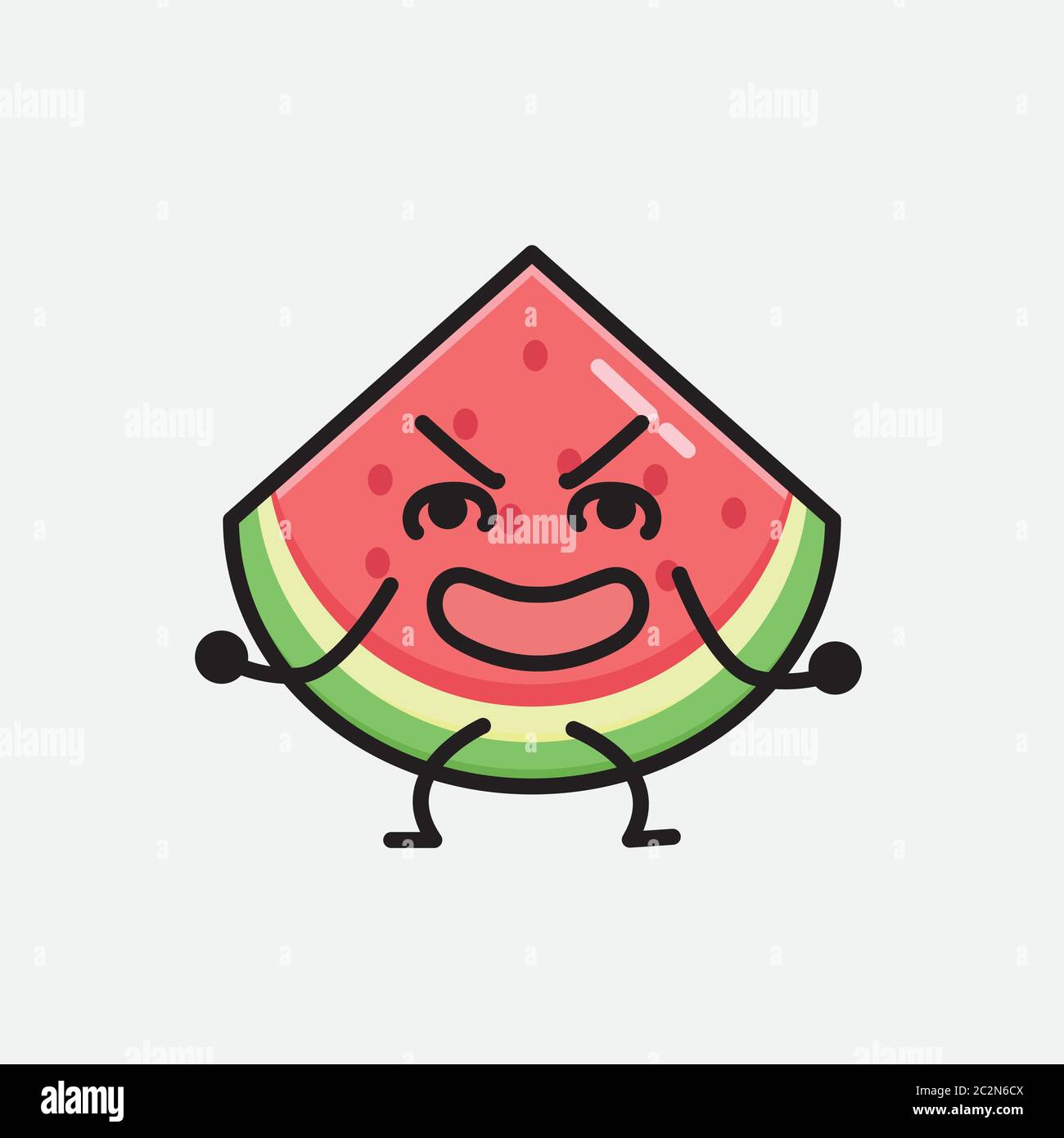 An illustration of Cute Watermelon Mascot Vector Character in Flat ...