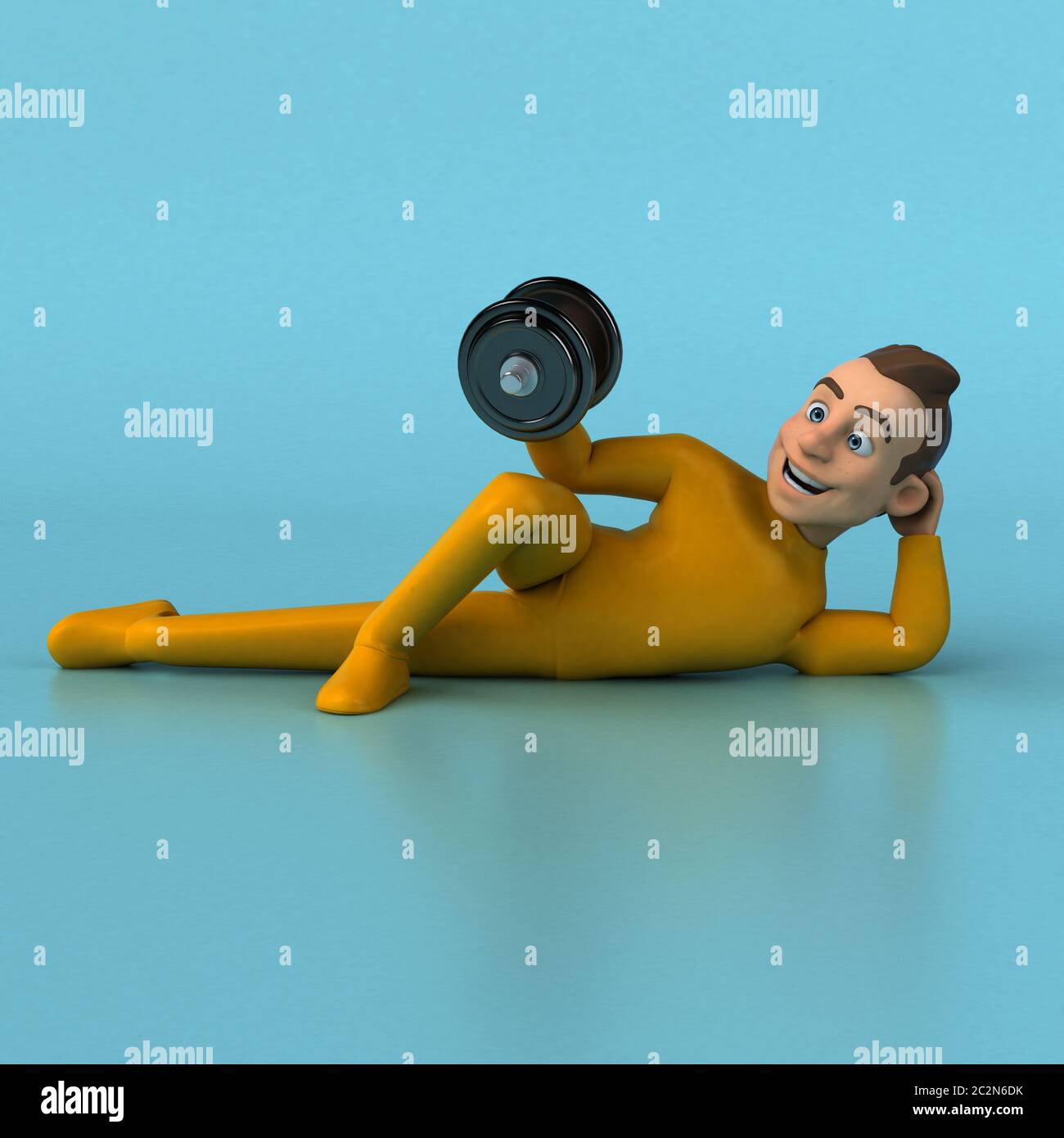 Fun 3D cartoon yellow character Stock Photo - Alamy