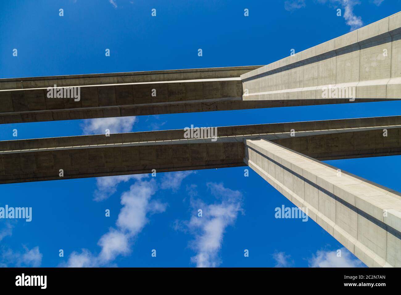 highway concrete bridge from below, in the north of Portugal Stock ...