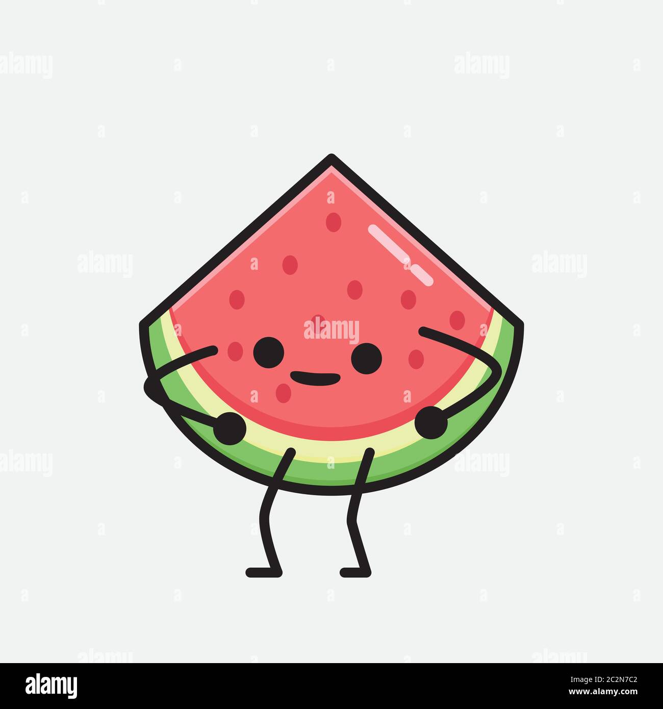 An illustration of Cute Watermelon Mascot Vector Character in Flat ...