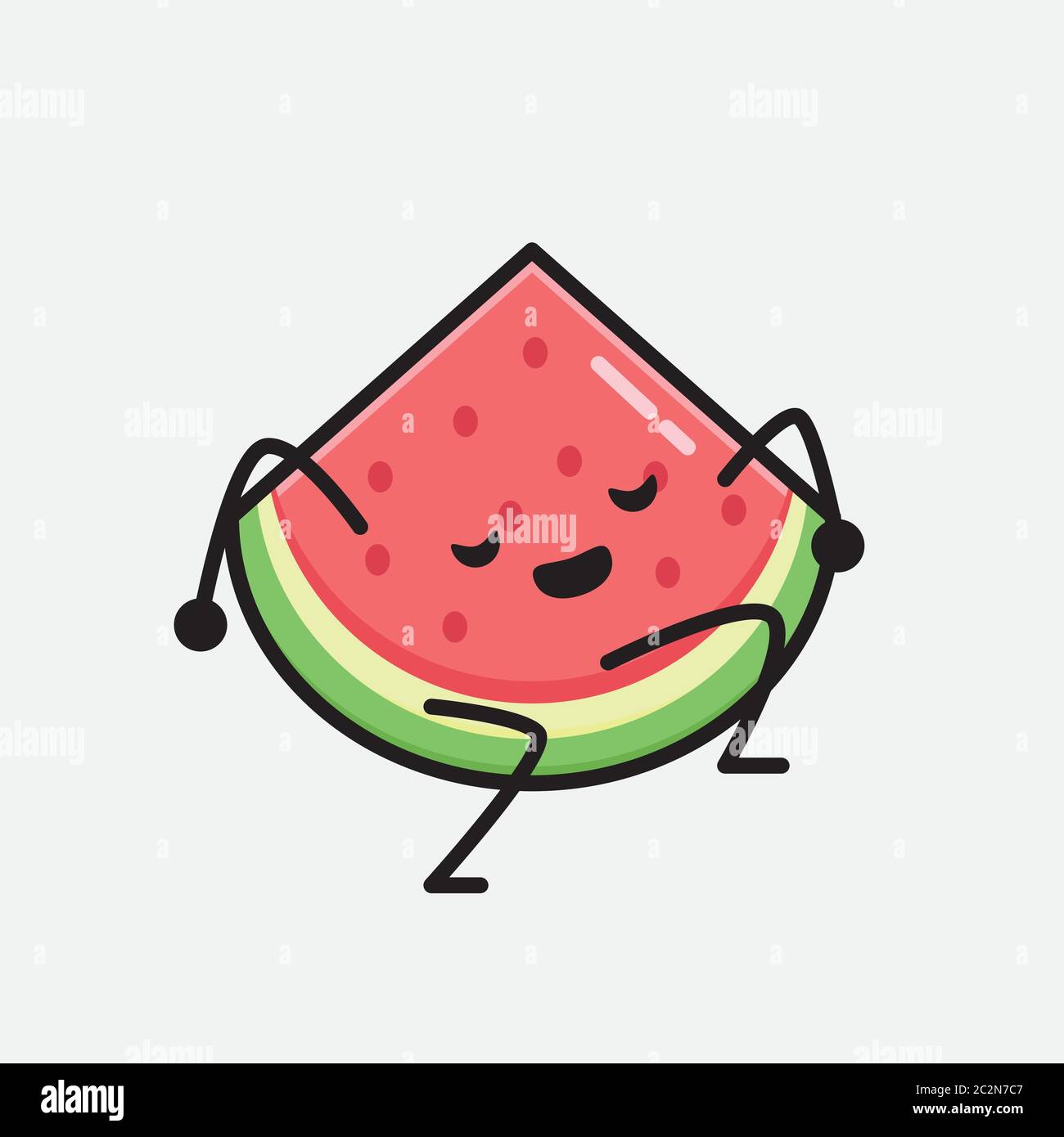 An illustration of Cute Watermelon Mascot Vector Character in Flat ...