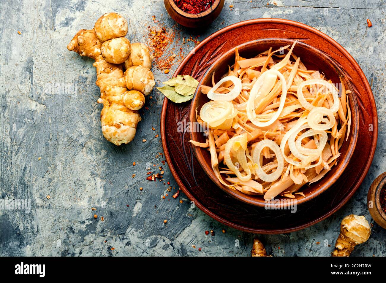Native American salad of Jerusalem artichoke, horseradish and onion ...