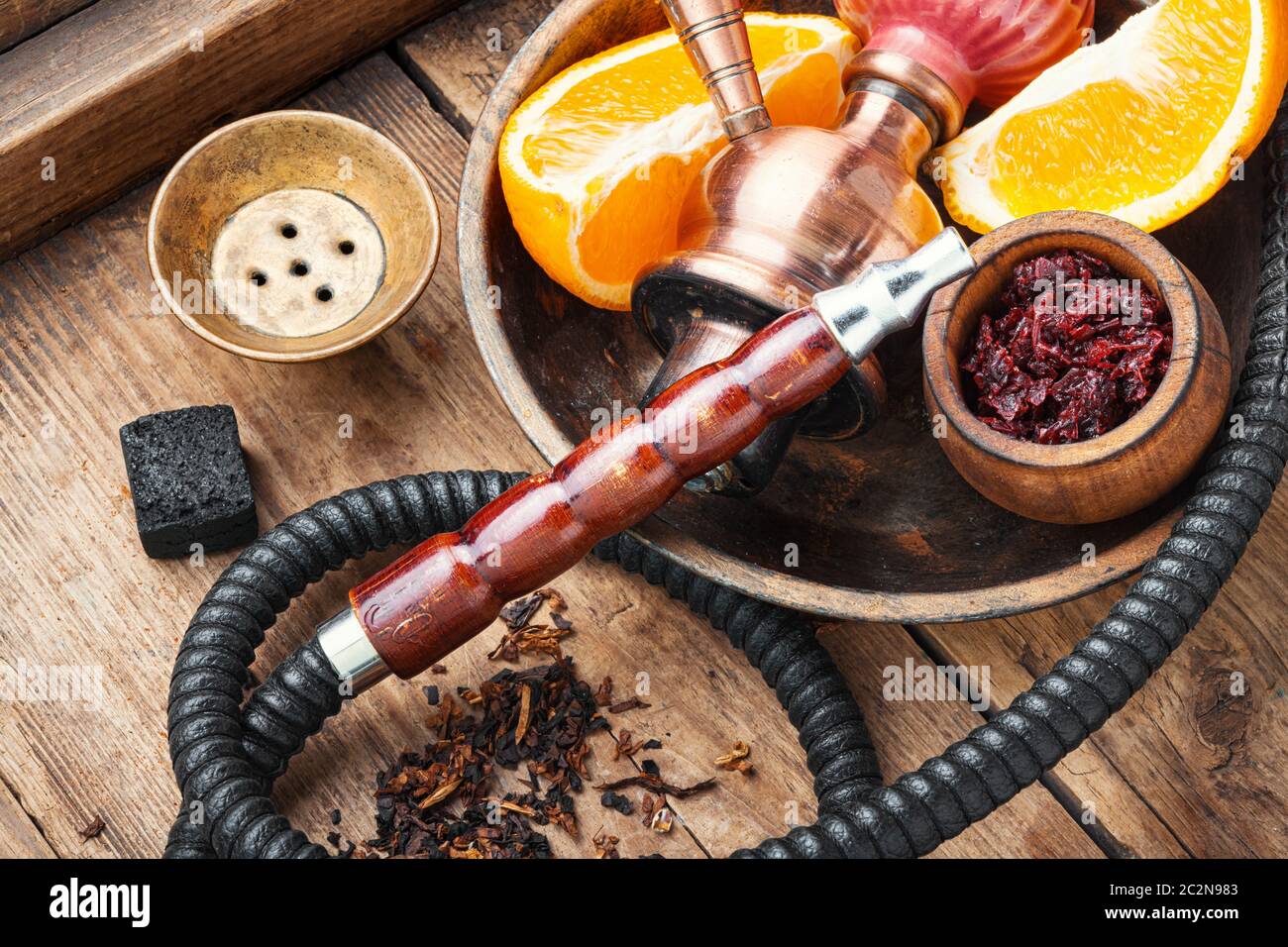 Smoking hookah with the aroma of orange.Details of Oriental hookah ...