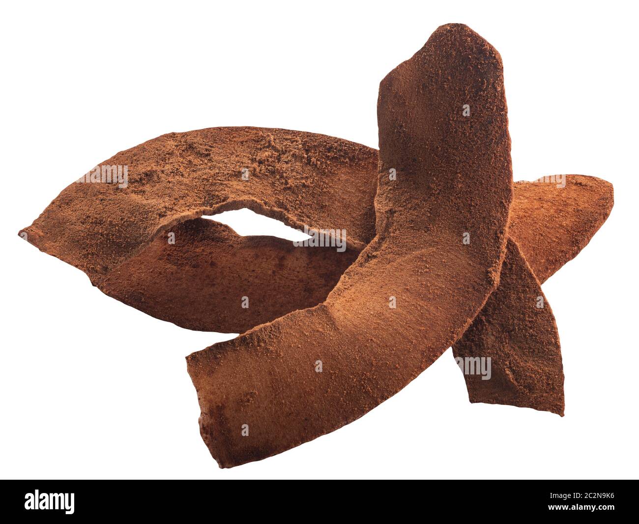 Chocolate coated Coconut chips or dried flakes of kernel meat covered ...