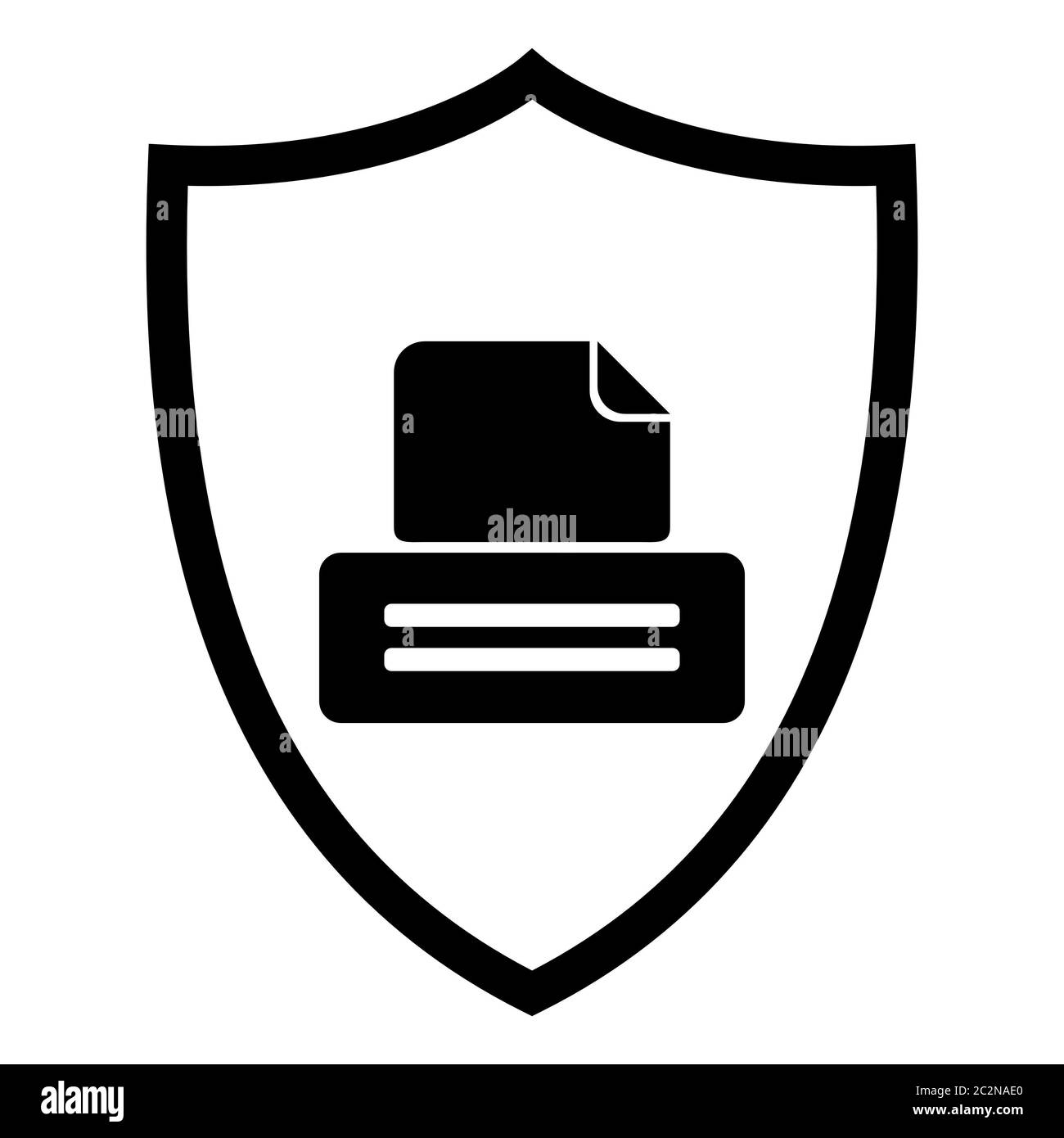 Printer and shield Stock Photo - Alamy