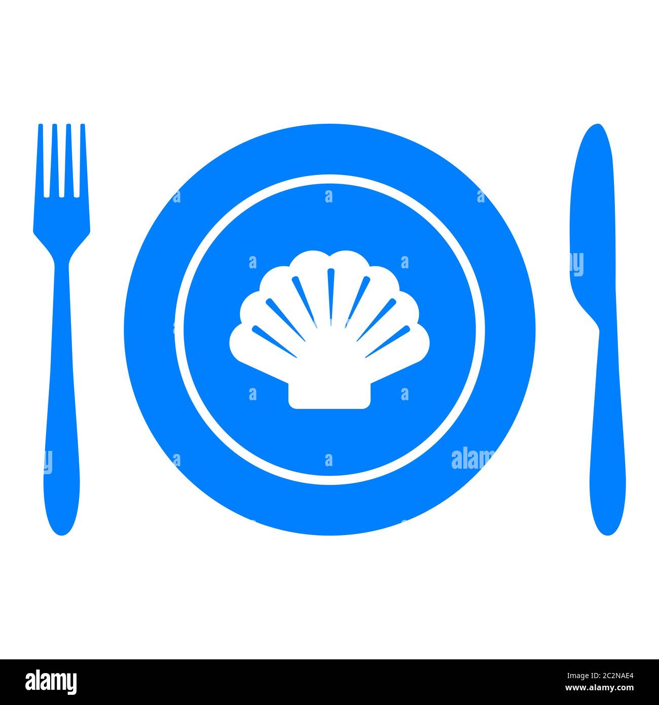 Shell and cutlery Stock Photo - Alamy