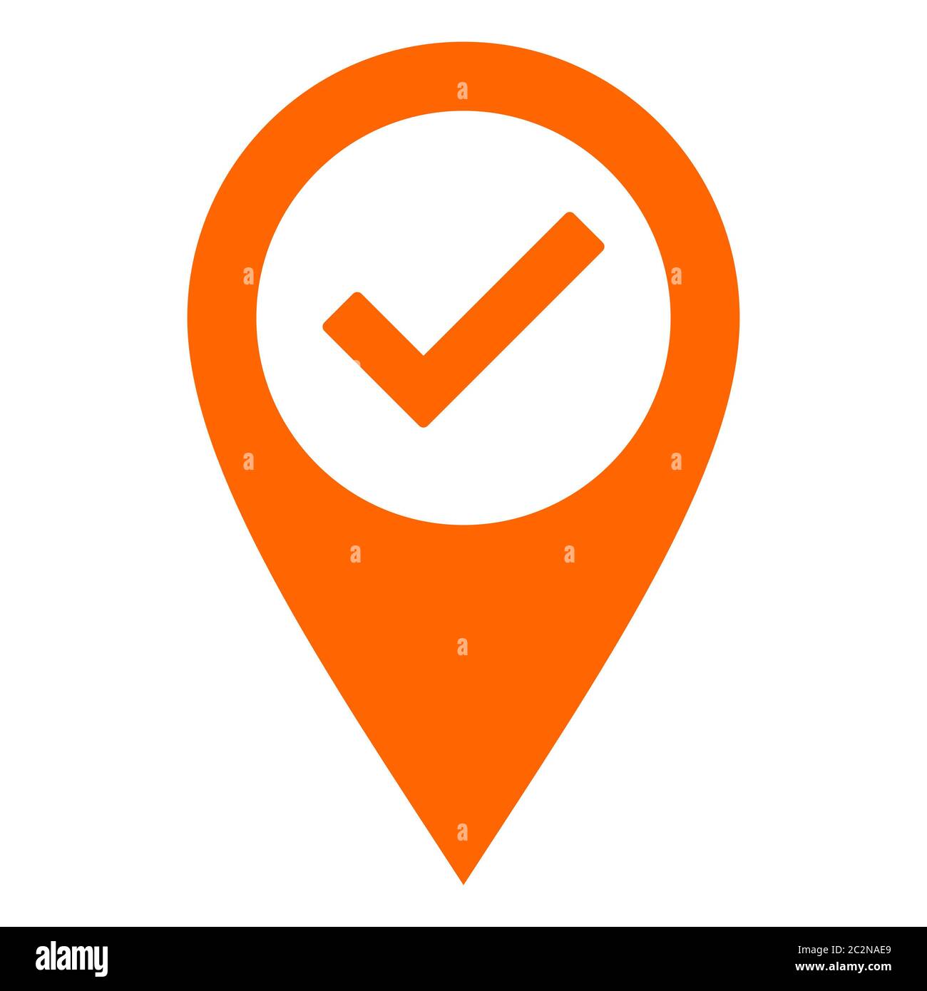 Location pin checkmark icon hi-res stock photography and images - Alamy