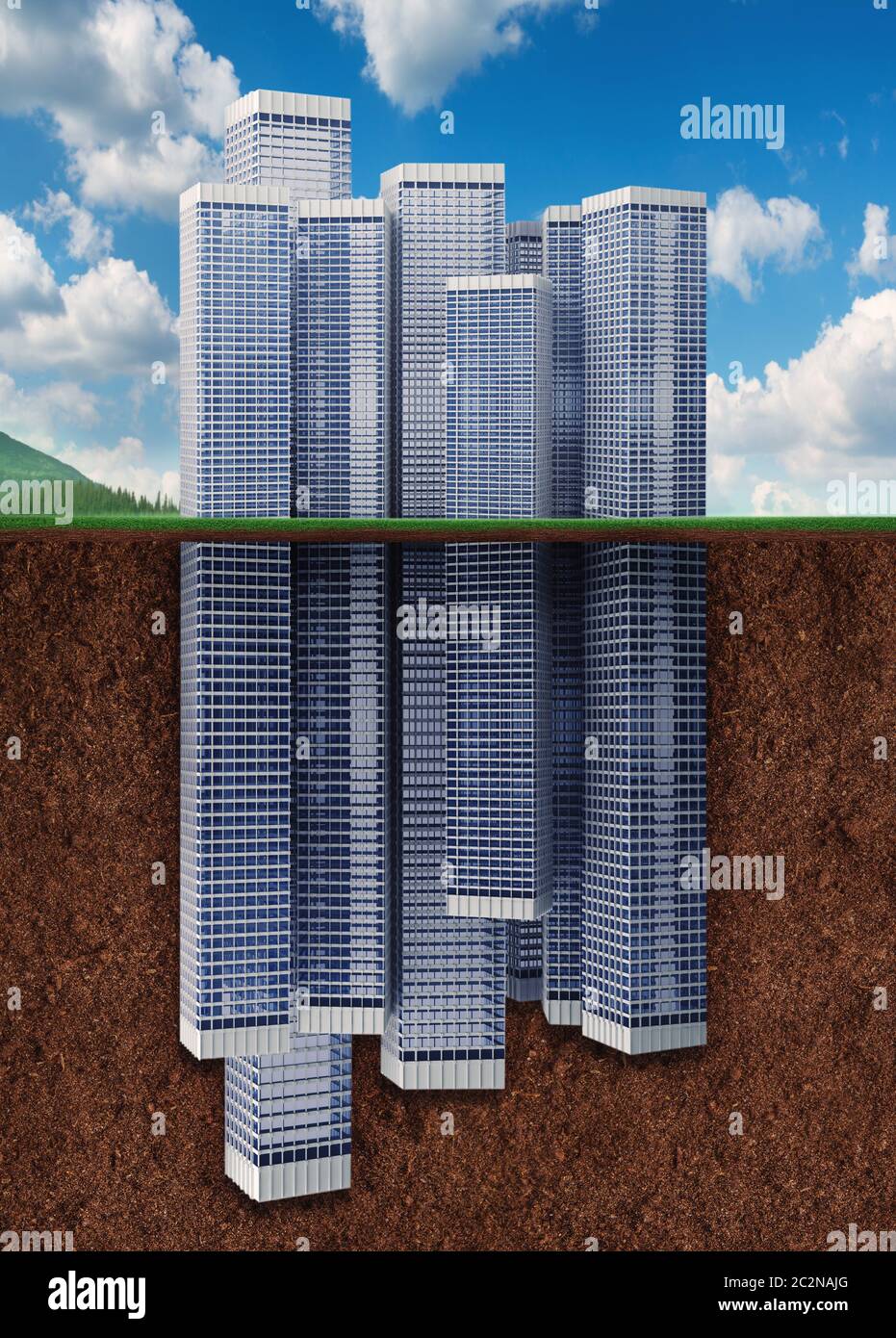 District of many high buildings grows underground Stock Photo - Alamy
