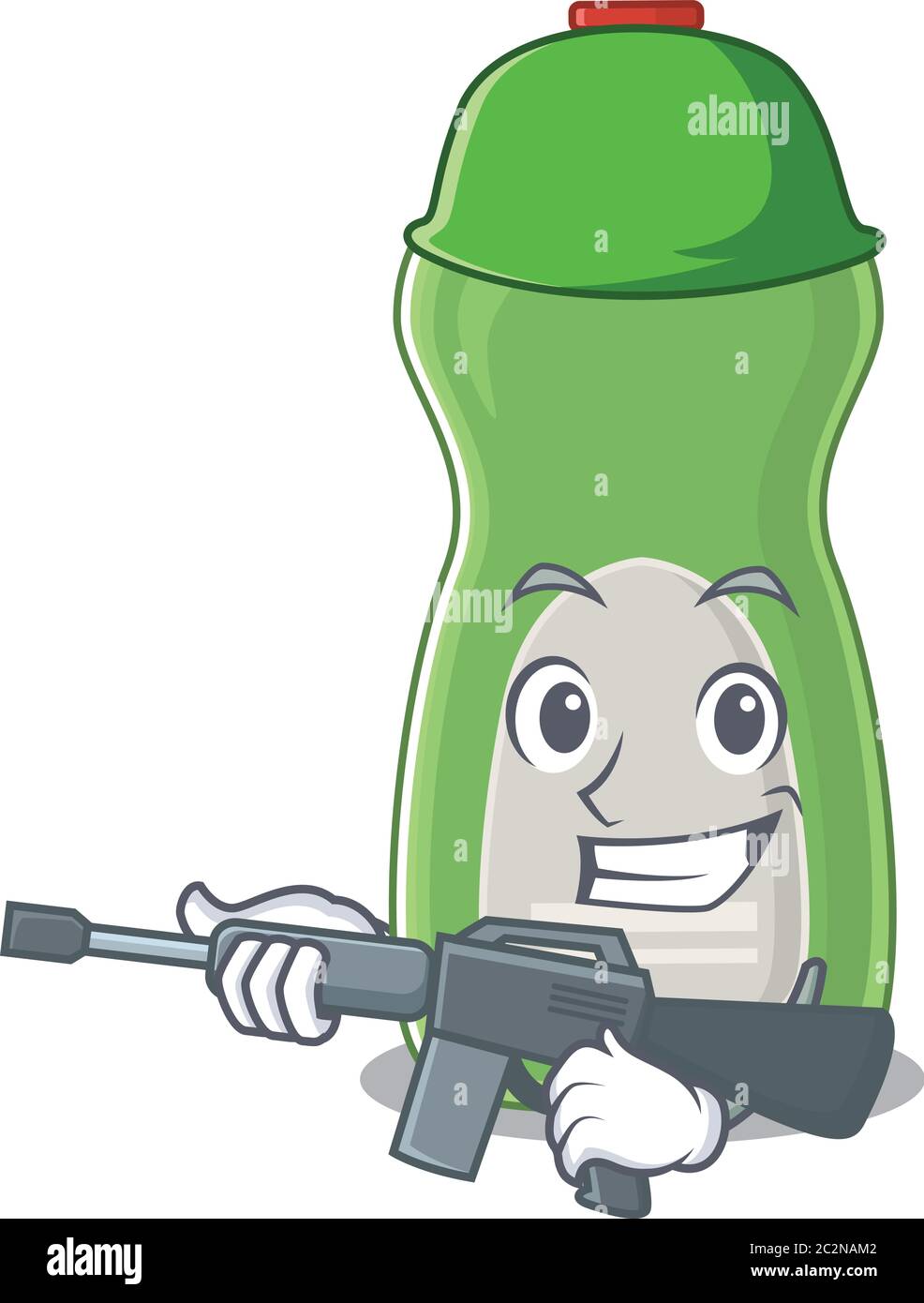 A charming army dishwashing liquid cartoon picture style having a ...