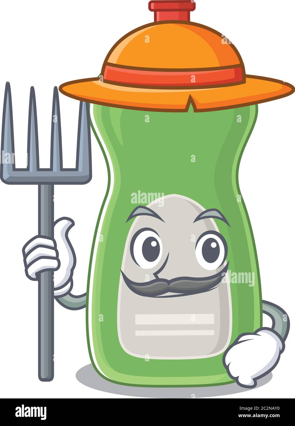 Farmer dishwashing liquid mascot design working with a hat Stock Vector ...