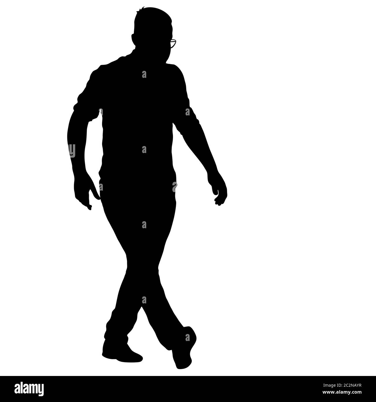 Black silhouettes man on white background. Vector illustration Stock ...