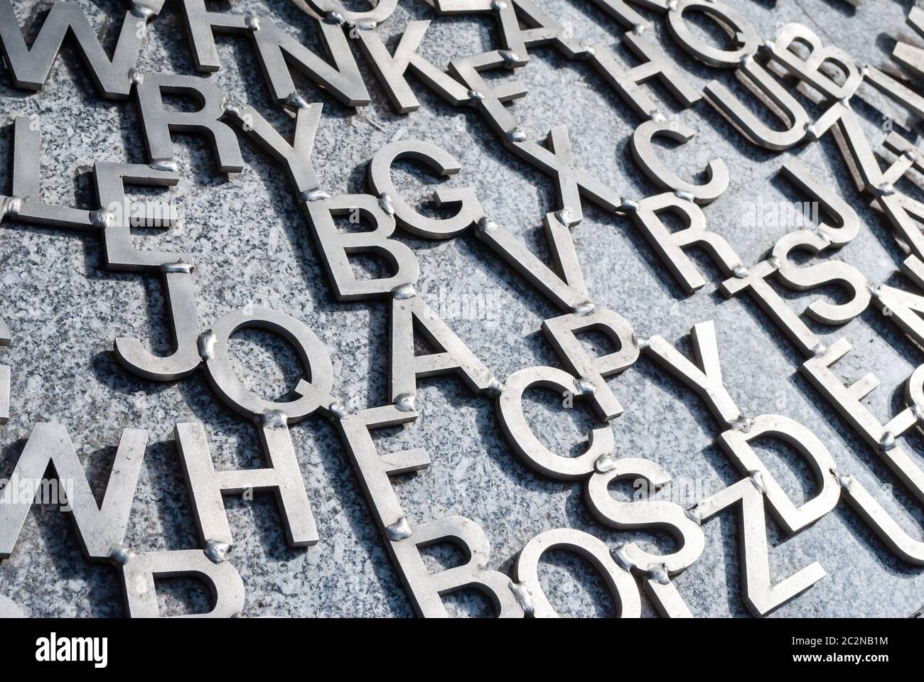 Various metal letters connected to each other Stock Photo - Alamy