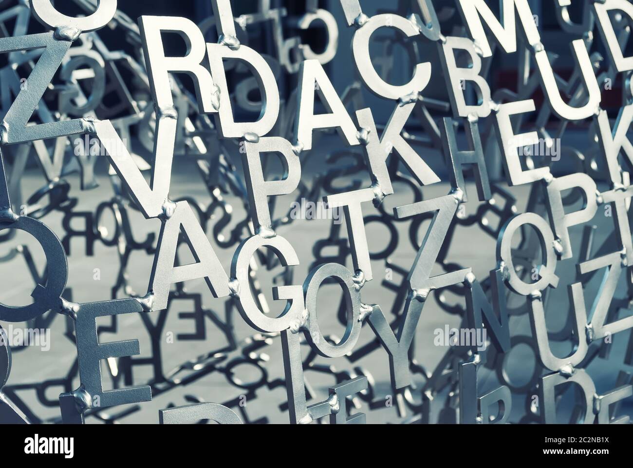 Various metal letters connected to each other make shape Stock Photo ...