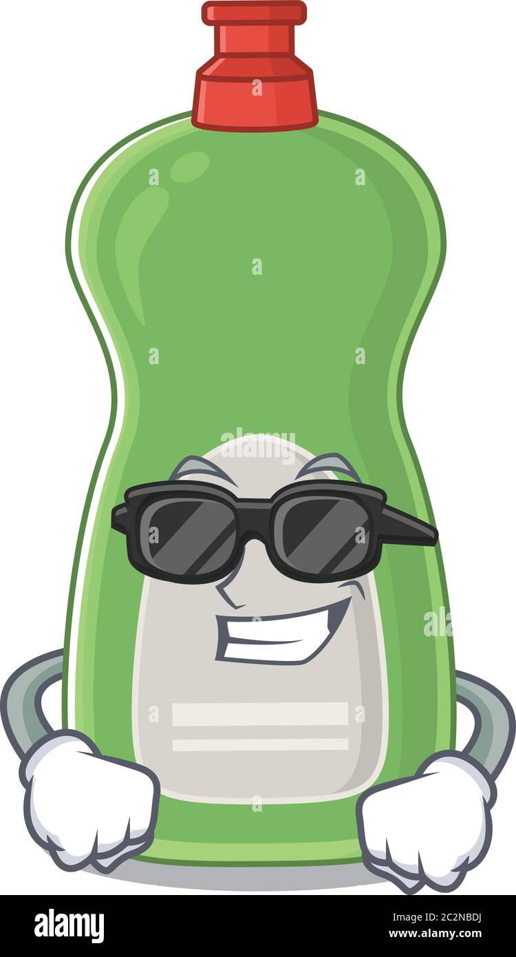 Fabulous dishwashing liquid cartoon character wearing classy black ...