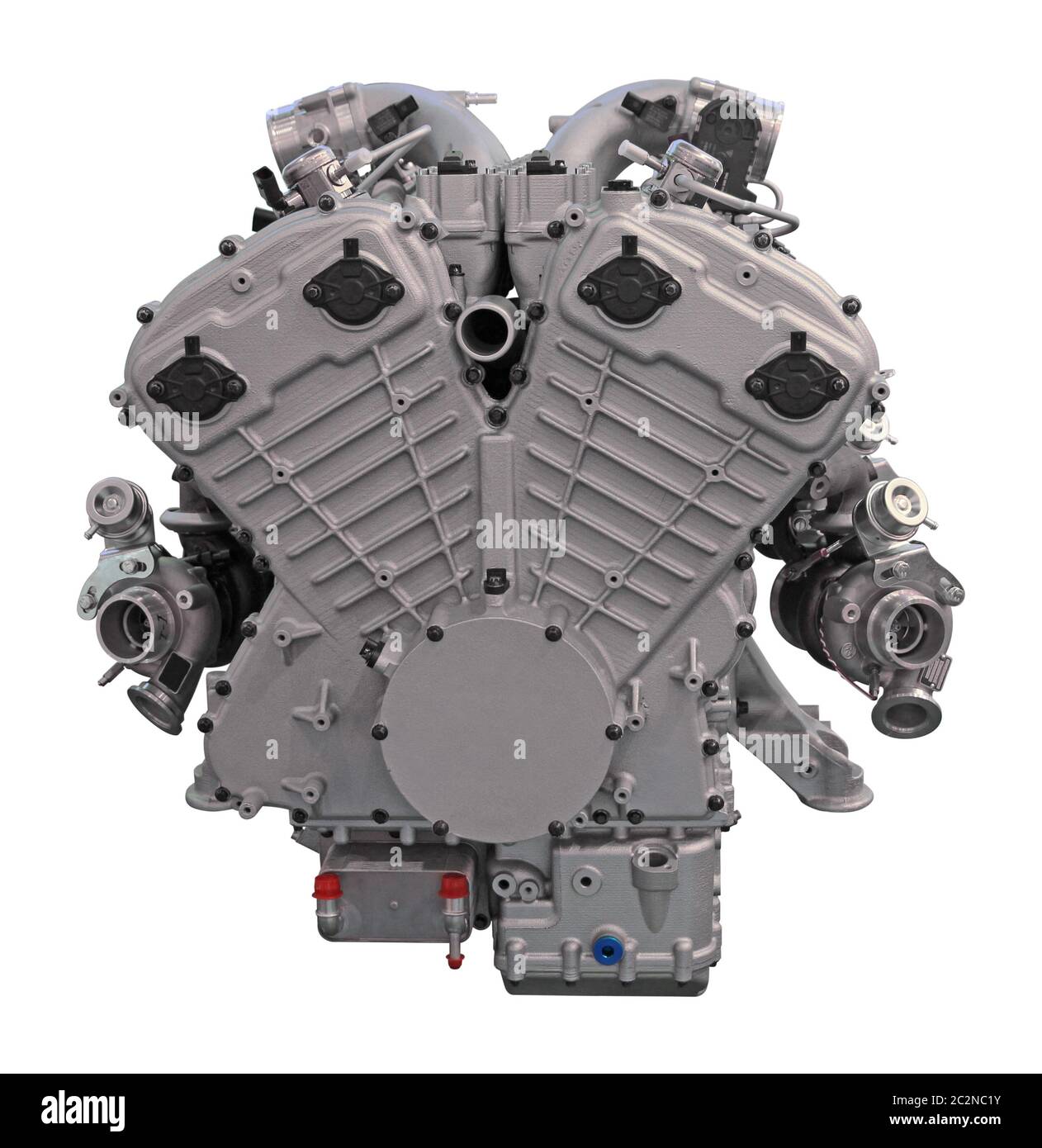 Modern car engine isolated on white background Stock Photo - Alamy