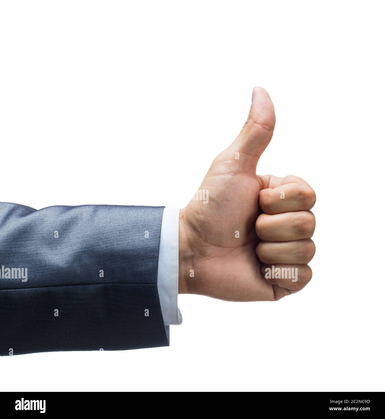 Closeup of thumbs up symbol isolated on white Stock Photo - Alamy