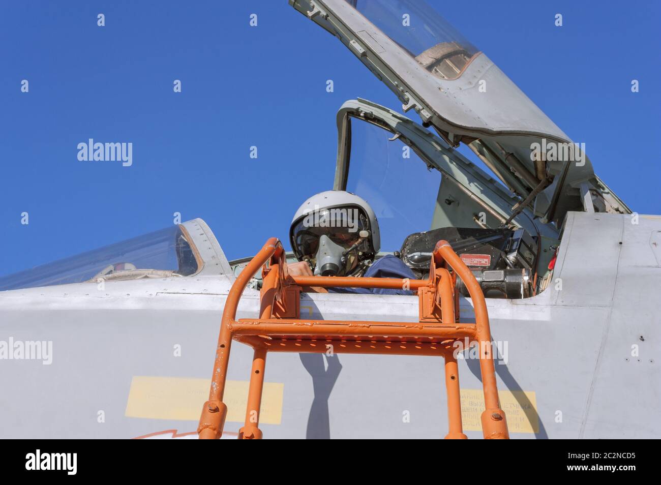 Military pilot in the cockpit of a jet aircraft Stock Photo - Alamy