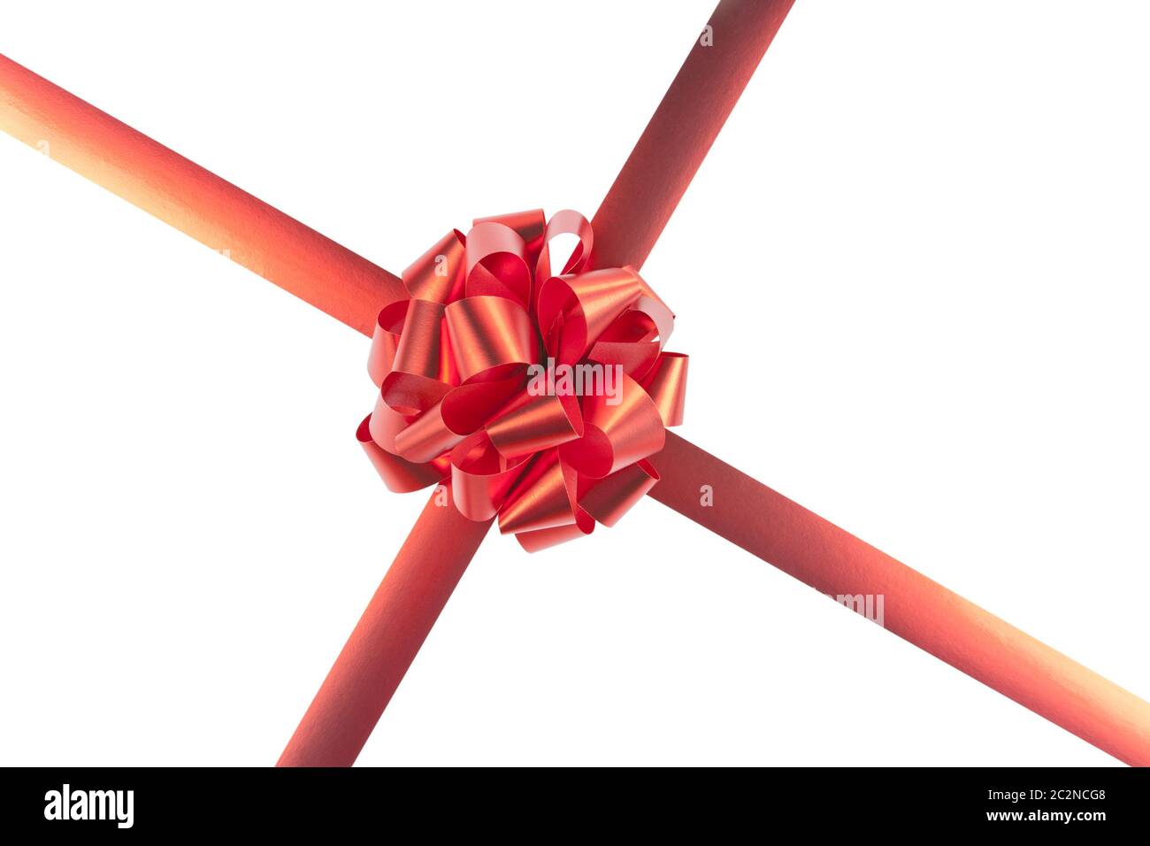 Red gift bow and ribbons isolated on white Stock Photo - Alamy