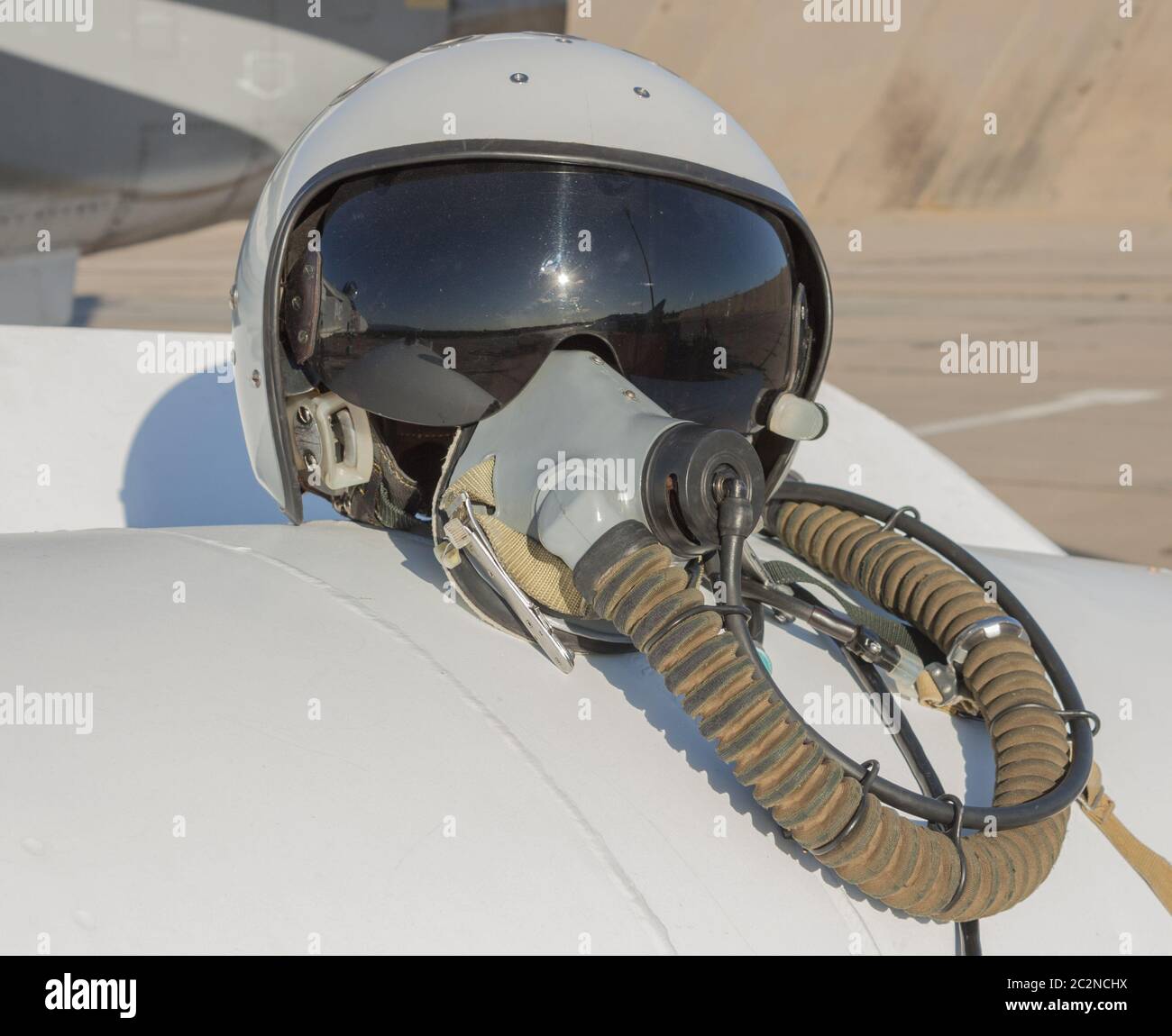 Helmet and oxygen mask of a military pilot Stock Photo - Alamy