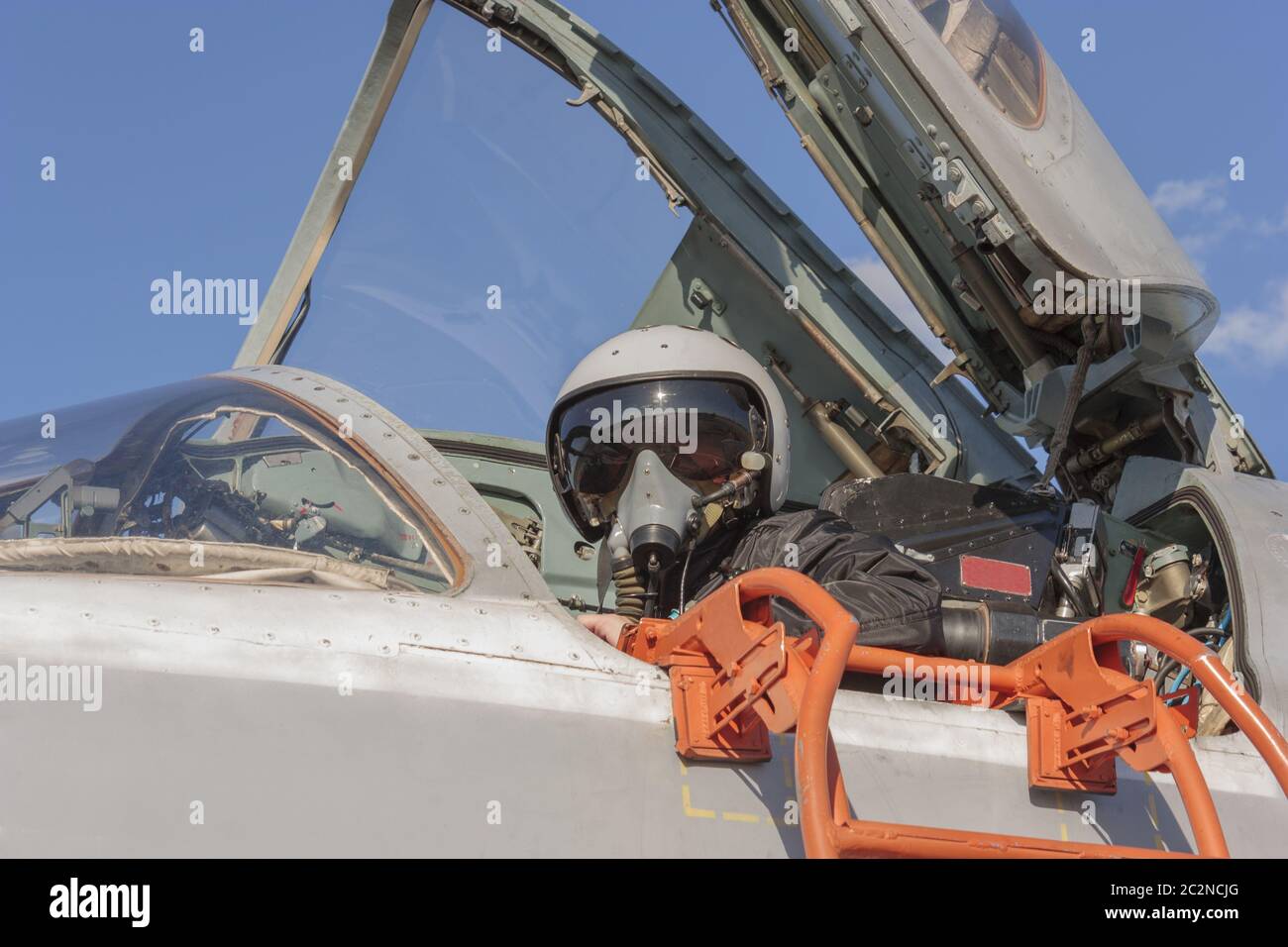 Military pilot in the cockpit of a jet aircraft Stock Photo - Alamy