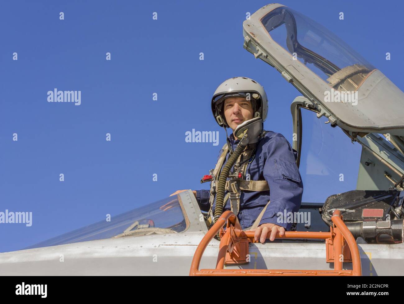 Military pilot in the cockpit of a jet aircraft Stock Photo - Alamy