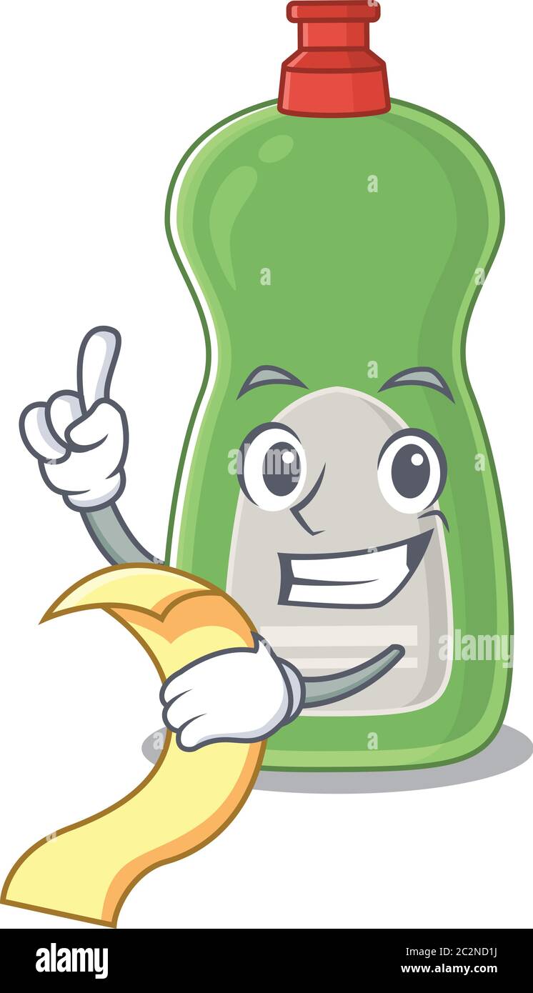 Dishwashing liquid mascot character style with food and beverage menu ...