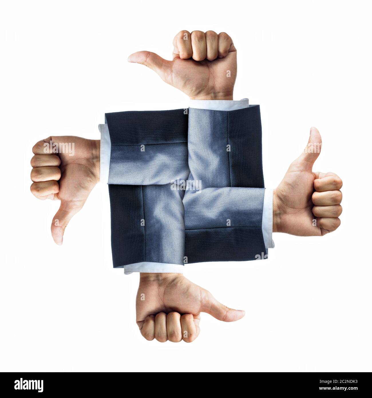 Thumbs up symbol made by four hands isolated on white Stock Photo - Alamy