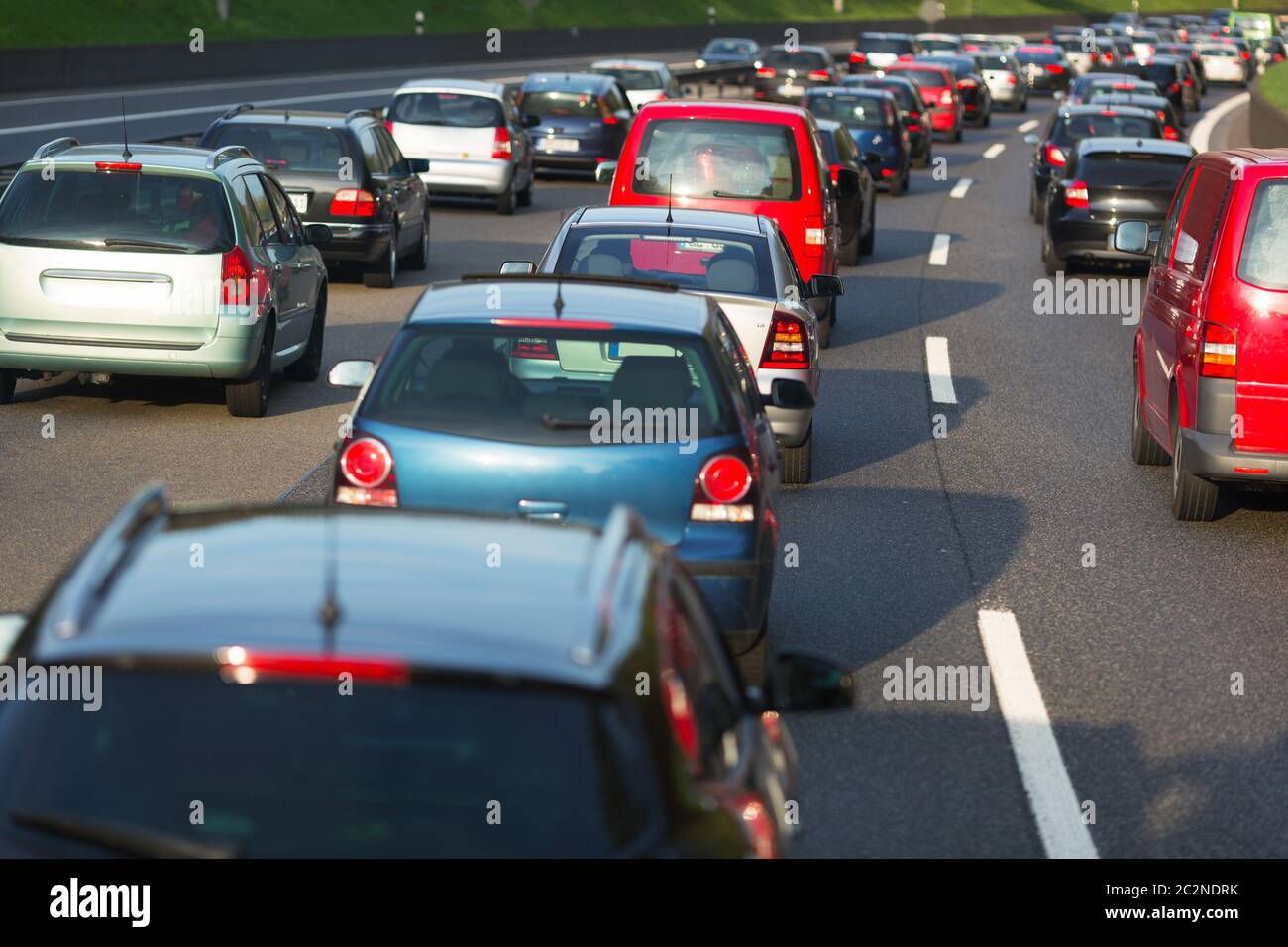 Traffic jam on a freeway Stock Photo - Alamy