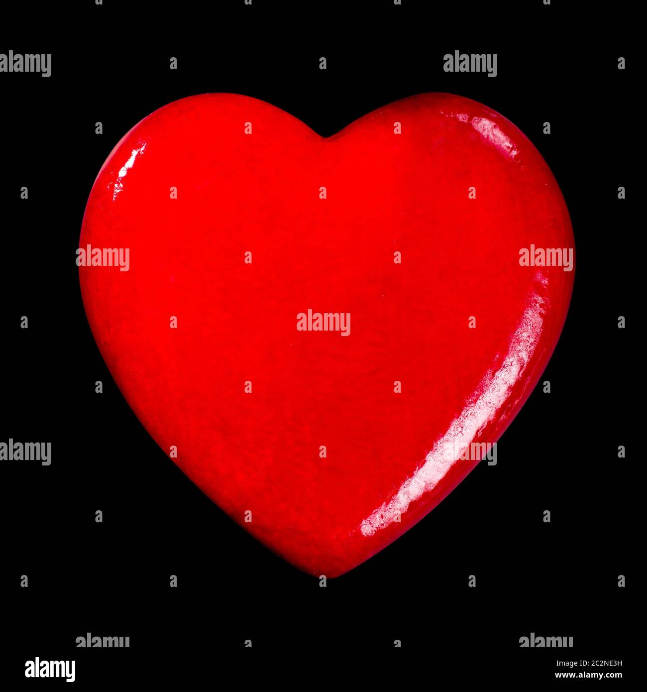 Big red heart. Isolated on black Stock Photo - Alamy
