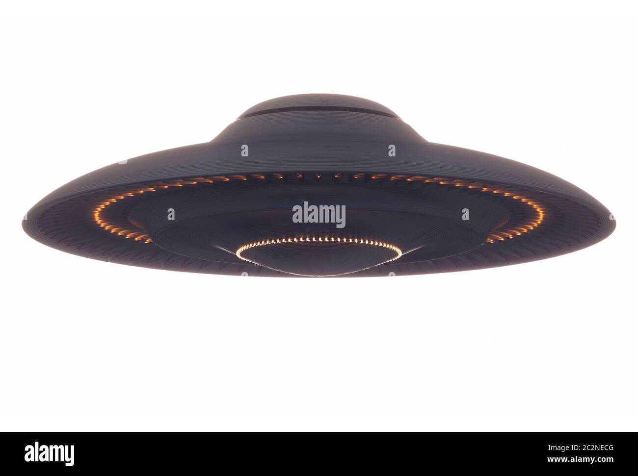 Unidentified flying object UFO with clipping path included. 3D ...