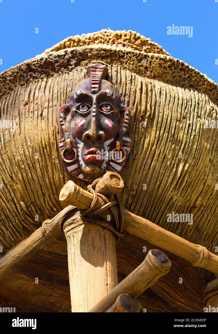 Antique indigenous temple with wooden idol Stock Photo - Alamy