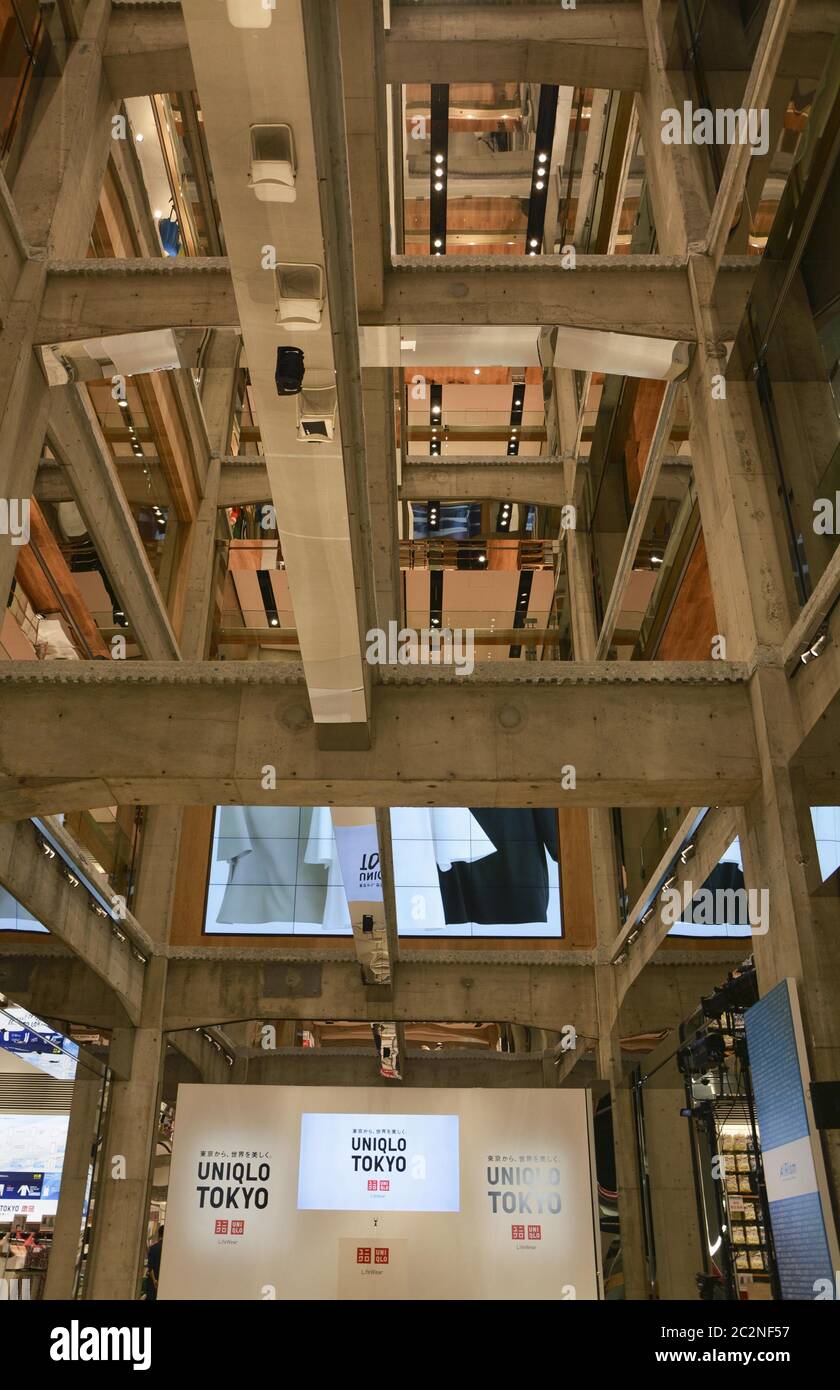 Uniqlo Co.'s new flagship store in Tokyo's Ginza shopping area, named ...