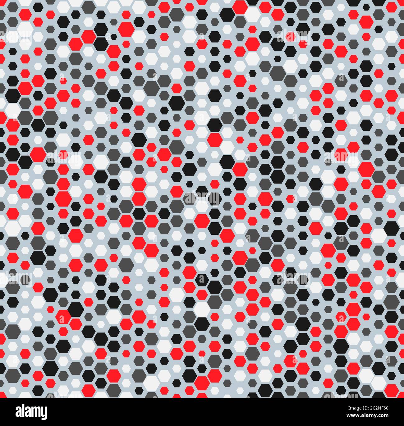 Abstract seamless honey pattern with halftone hex cells in linear style ...