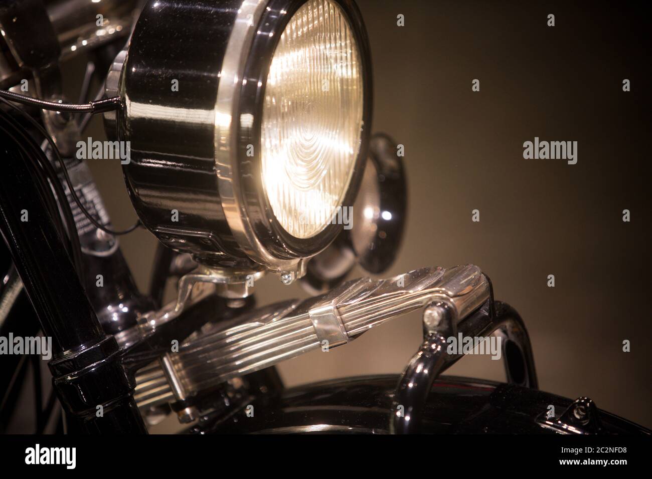 Color image of a classic motorcycle headlight Stock Photo - Alamy