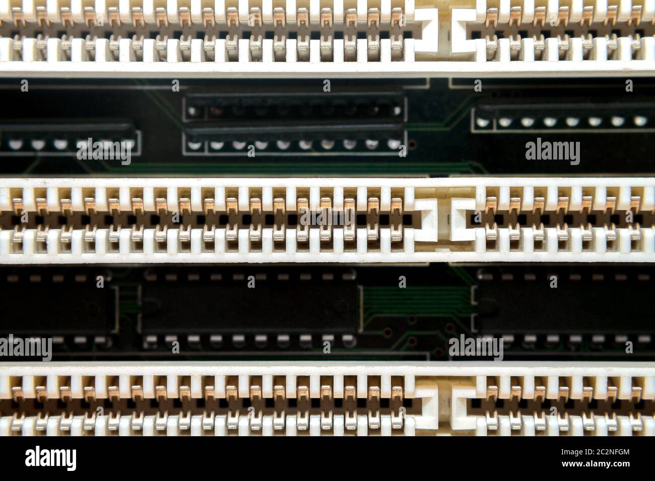 Slots of the motherboard close-up Stock Photo - Alamy