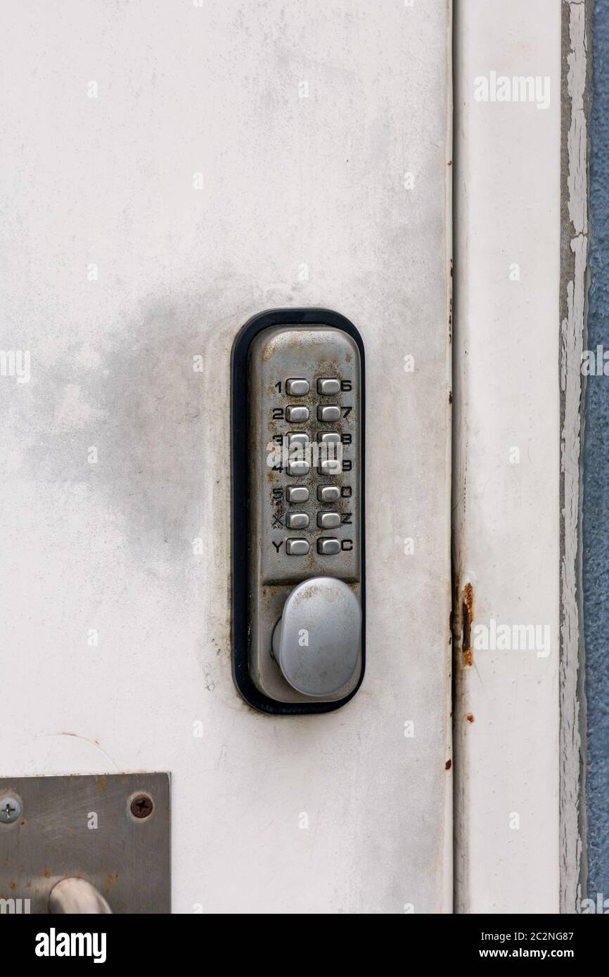 Door With Safety Electronic Code Lock Protection Stock Photo - Alamy