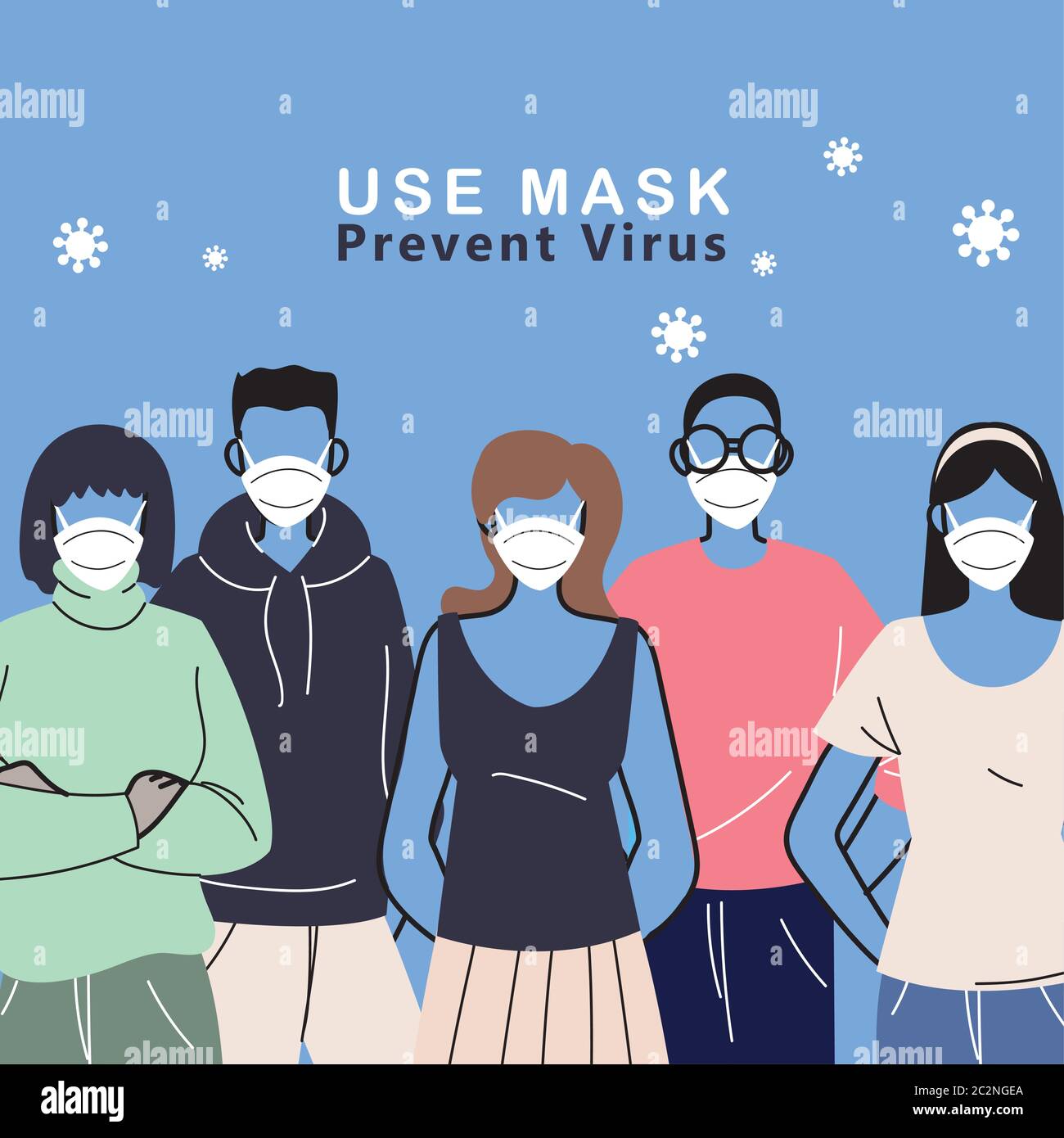 people using mask for safety and prevention vector illustration desing ...