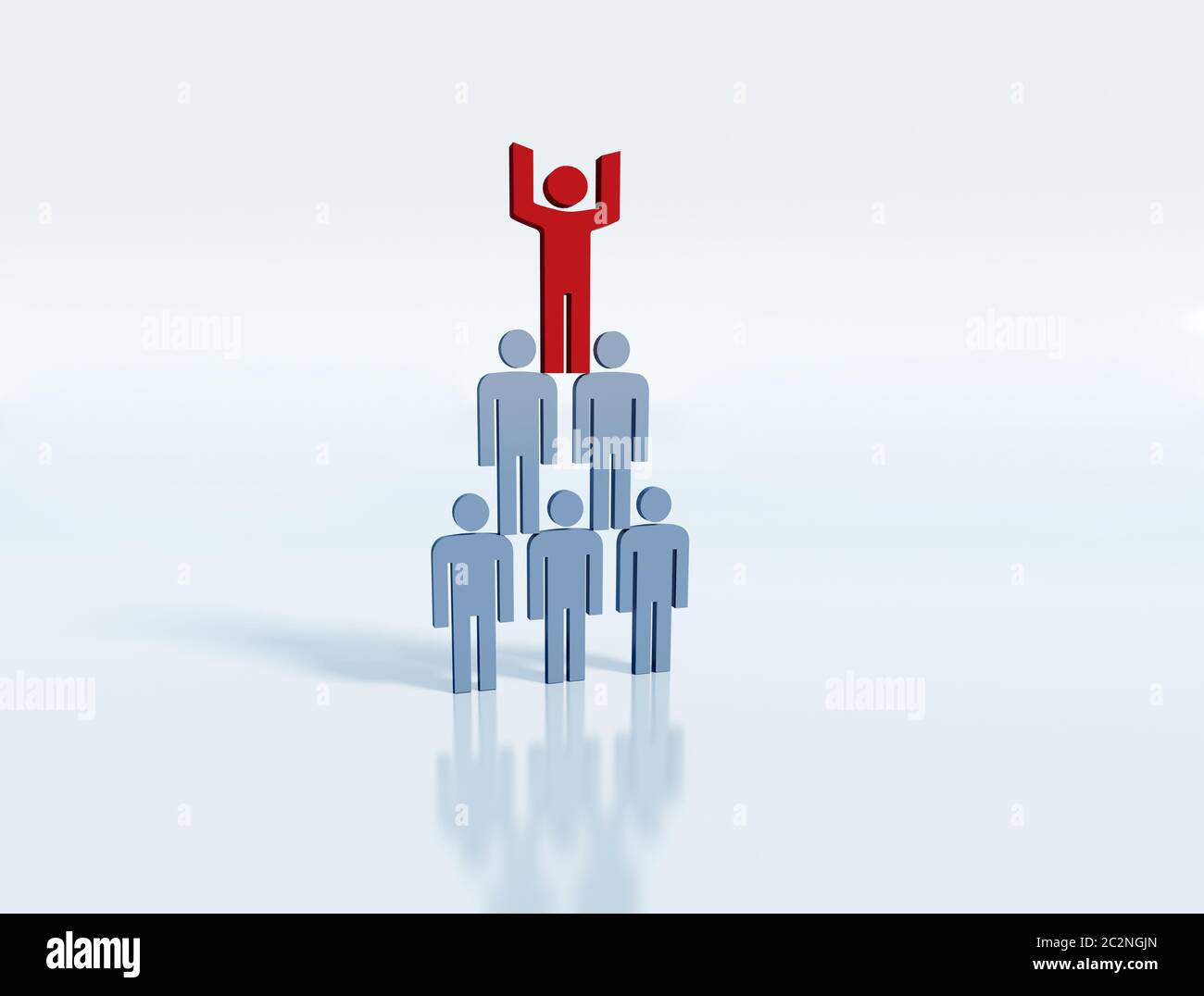 Pyramid of people - business team concept, team leader with his group ...