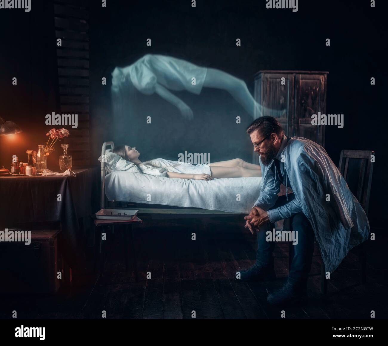 Male dead body in bed hi-res stock photography and images - Alamy