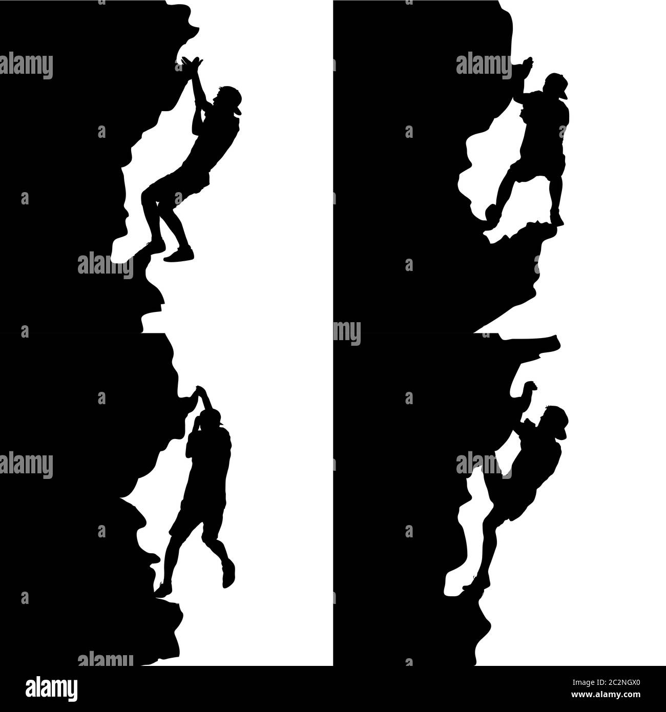 White background silhouette climber hi-res stock photography and images ...